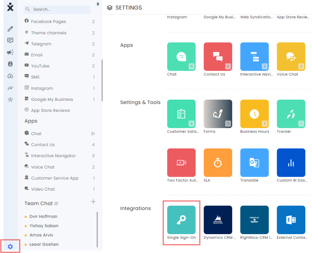 Single sign-on (SSO) - CommBox