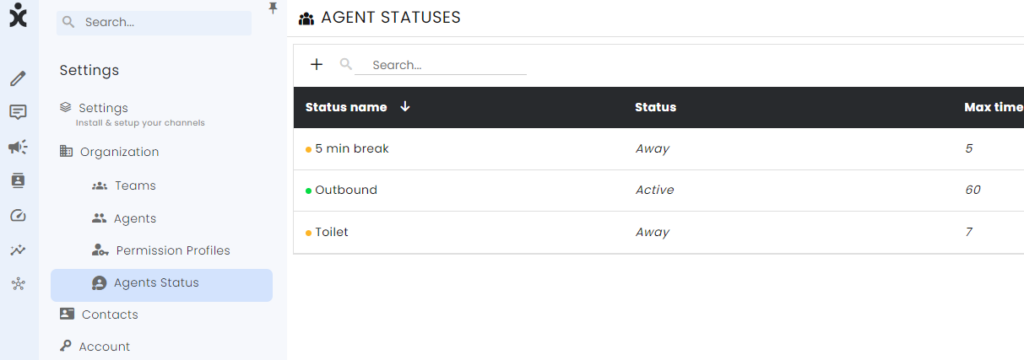 Agent Statuses - CommBox